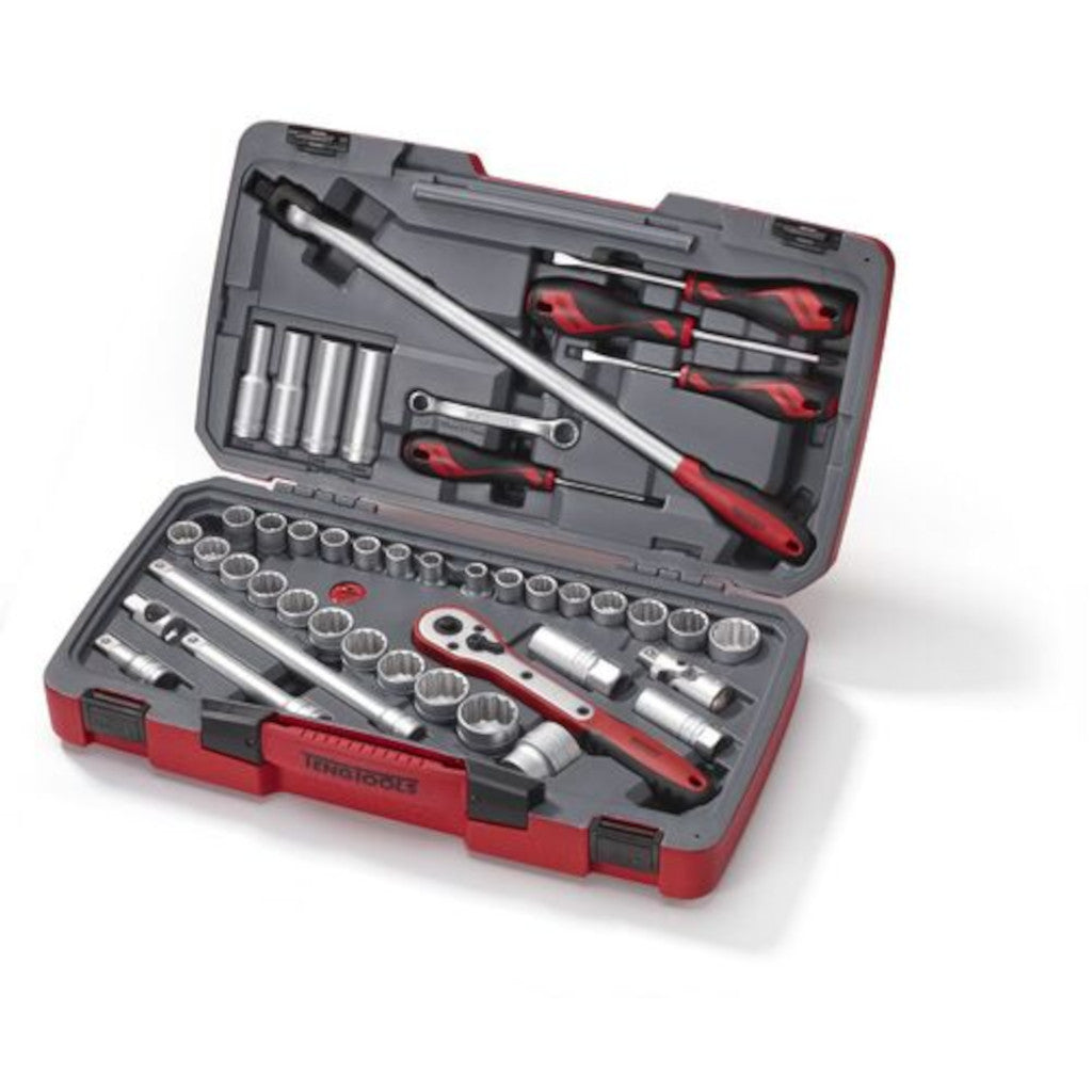 Teng Tools | T1244 | MECCA PRO 1/2inch Socket & Tool Set mm/AF 44 Piec