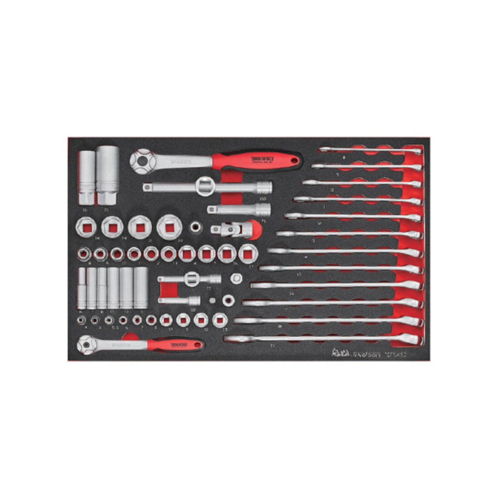 57PC Spanner & Socket Set in EVA Foam | Teng Tools South Africa