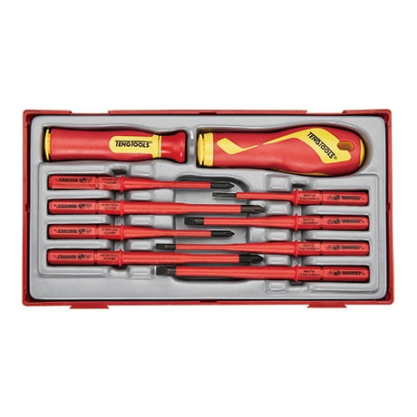 10PC Insulated Screwdriver Set with Interchangeable Blades