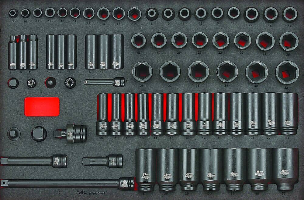 73PC 3/8'' & 1/2'' Drive Impact Socket Set in EVA Foam