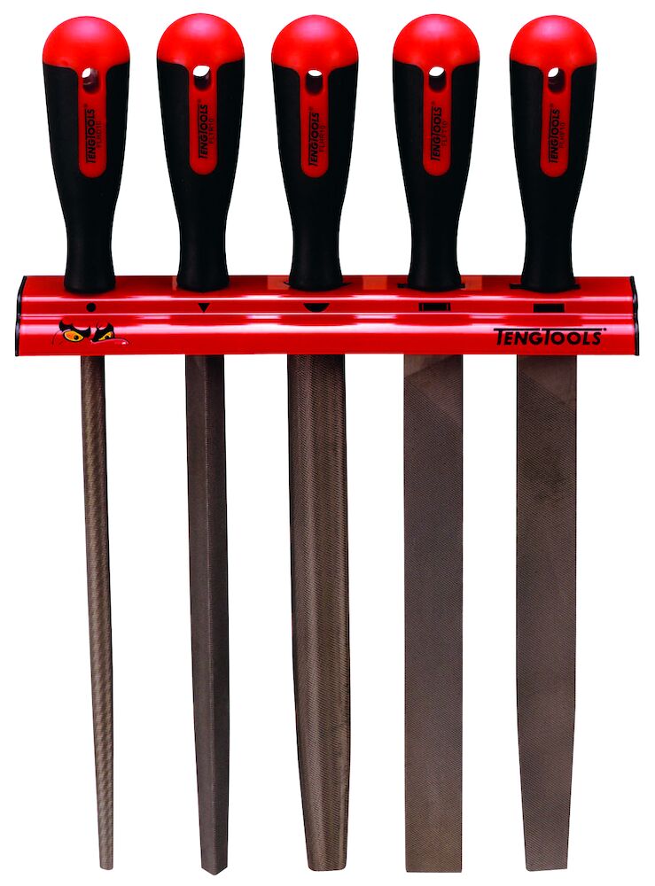 5PC 10inch (250mm) File Set with Wall Rack | Teng Tools South Africa